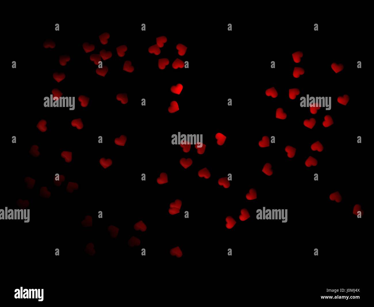3d rendering hearts on black background for valentine's day ...