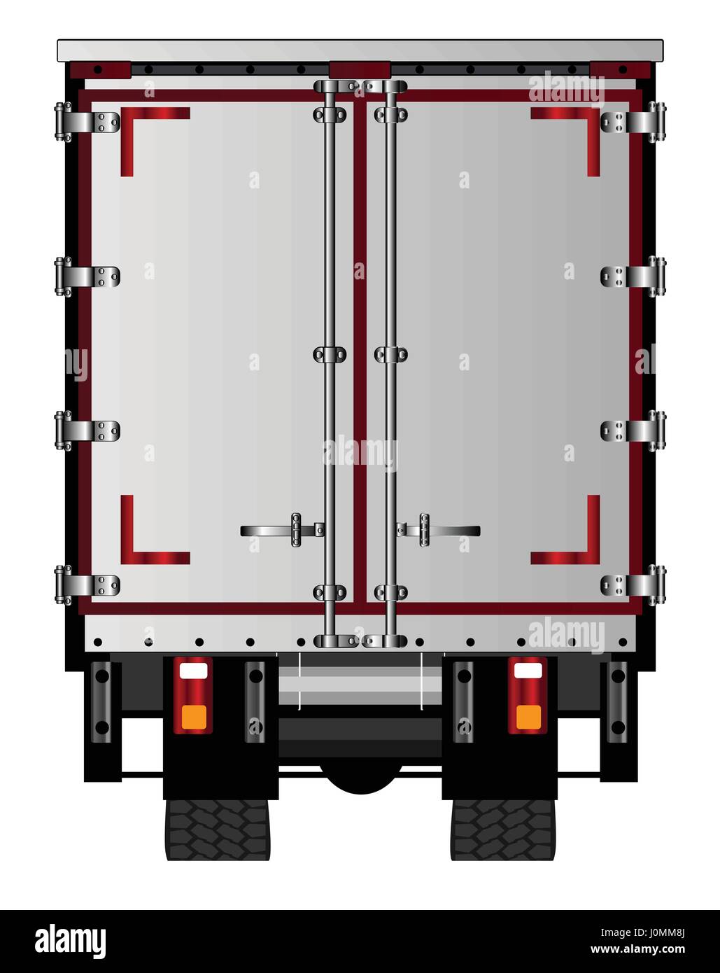 The rear end of a large lorry over a white background Stock Vector ...