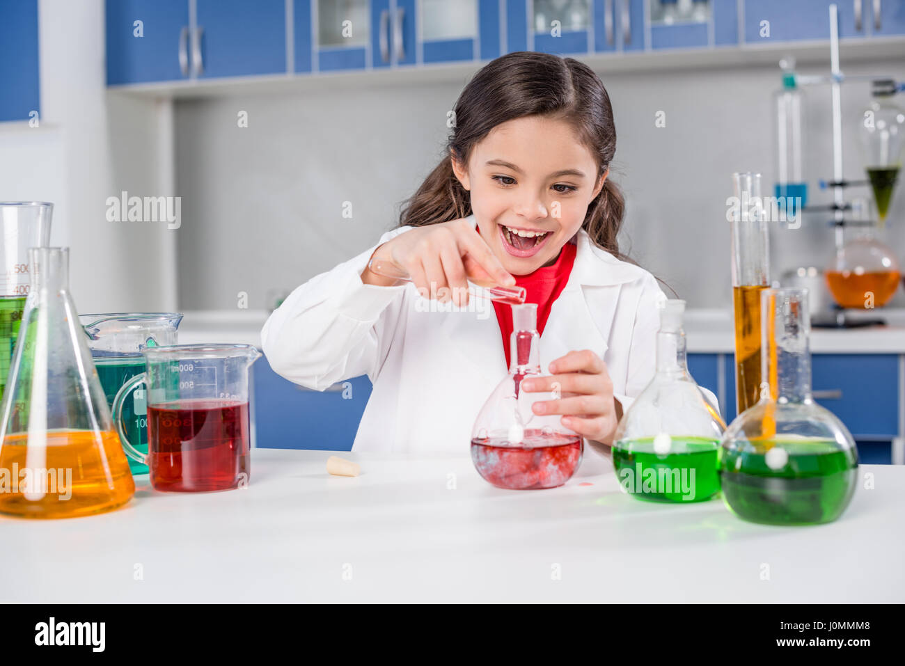 Child excited science experiment hi-res stock photography and images ...