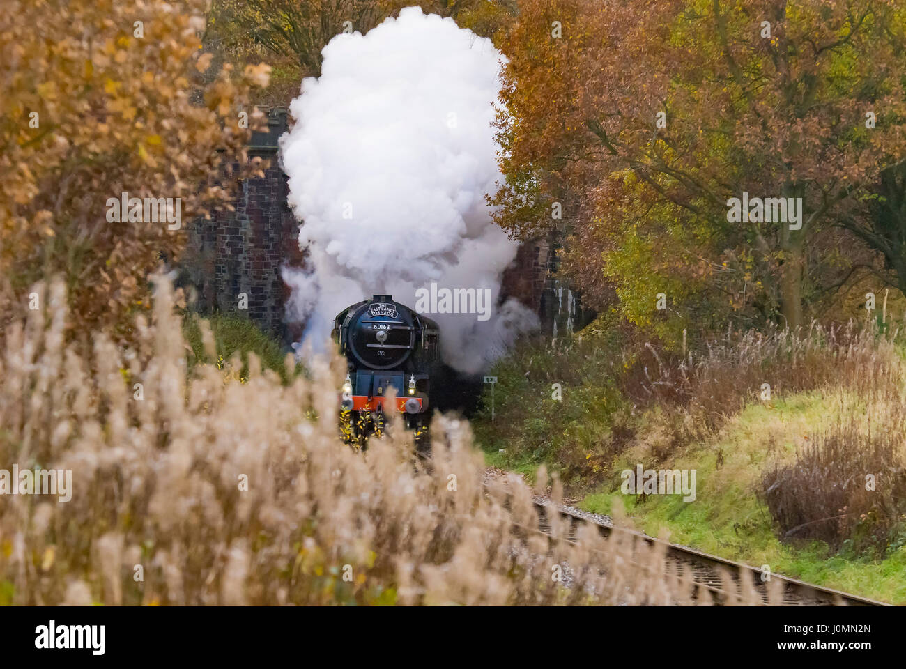 Tornado steam loco engine at Nuttall tunnel on the ELR East Lancs ...