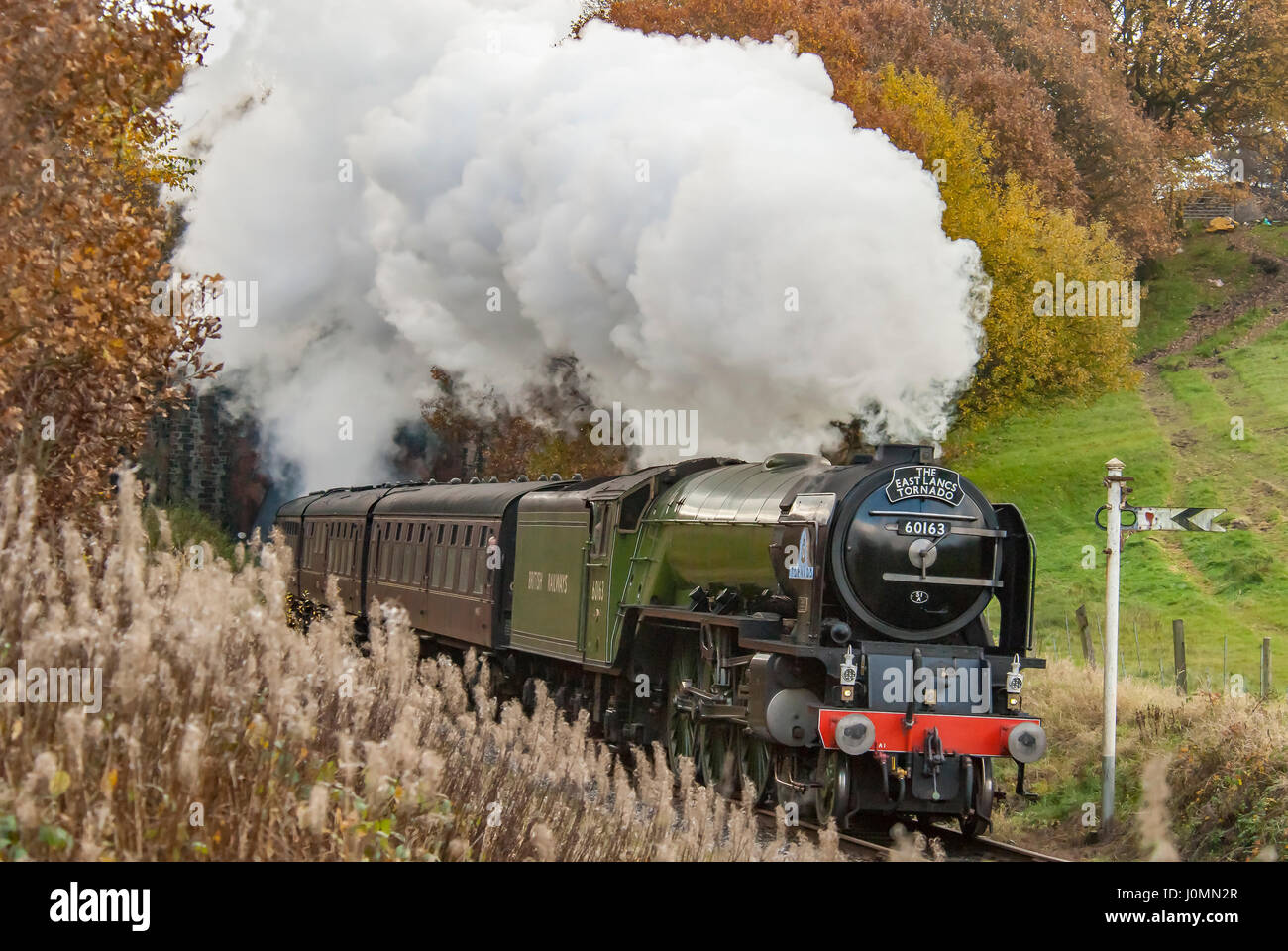 Tornado steam loco engine at Nuttall tunnel on the ELR East Lancs ...