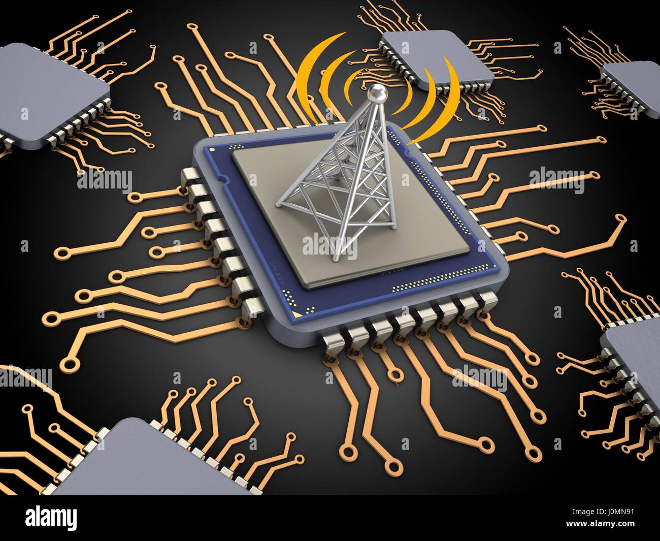 3d illustration of modern computer chip processor Stock Photo - Alamy