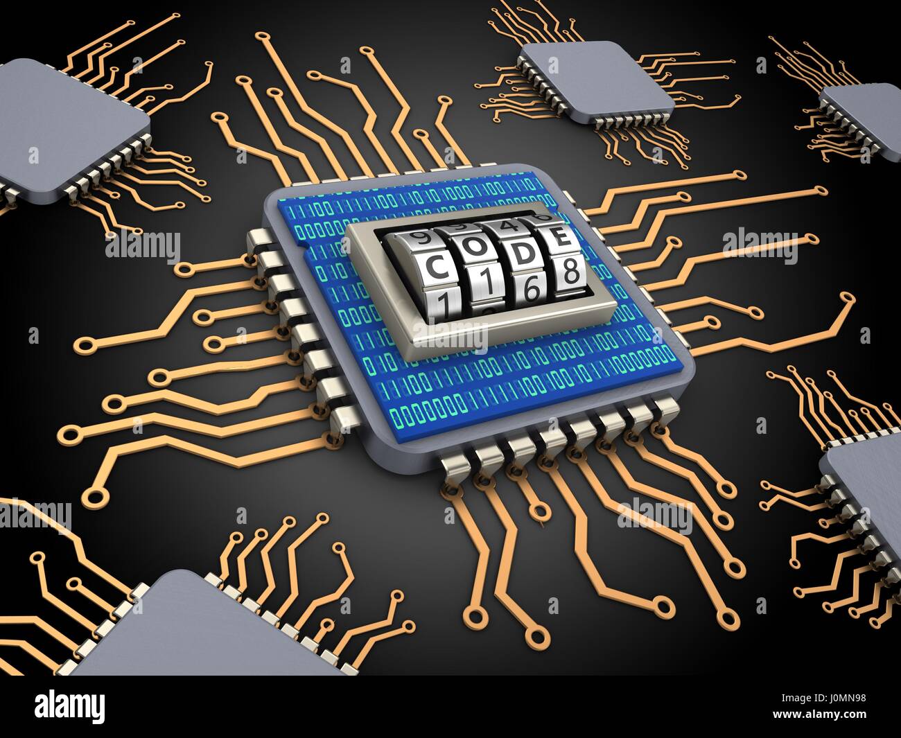 3d illustration of modern computer chip processor Stock Photo - Alamy