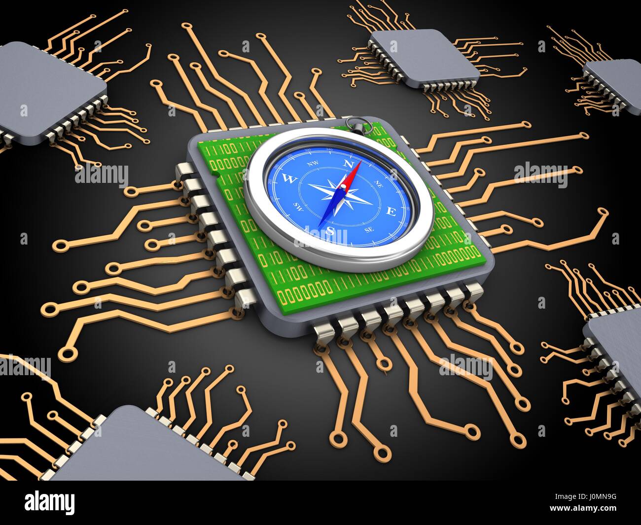 3d illustration of modern computer chip processor Stock Photo - Alamy