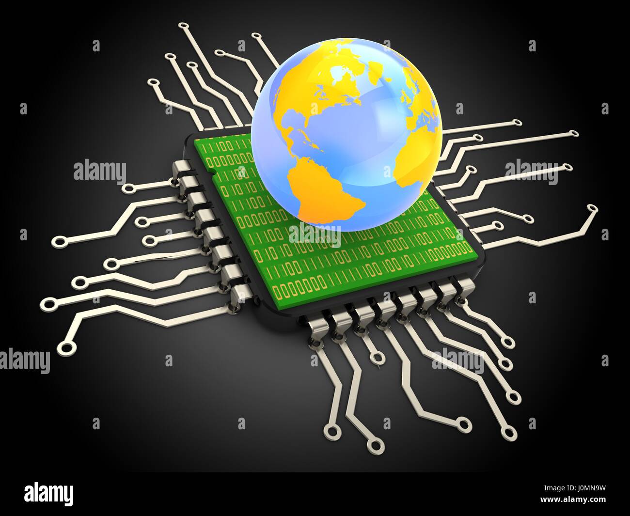 3d illustration of modern computer chip processor Stock Photo - Alamy