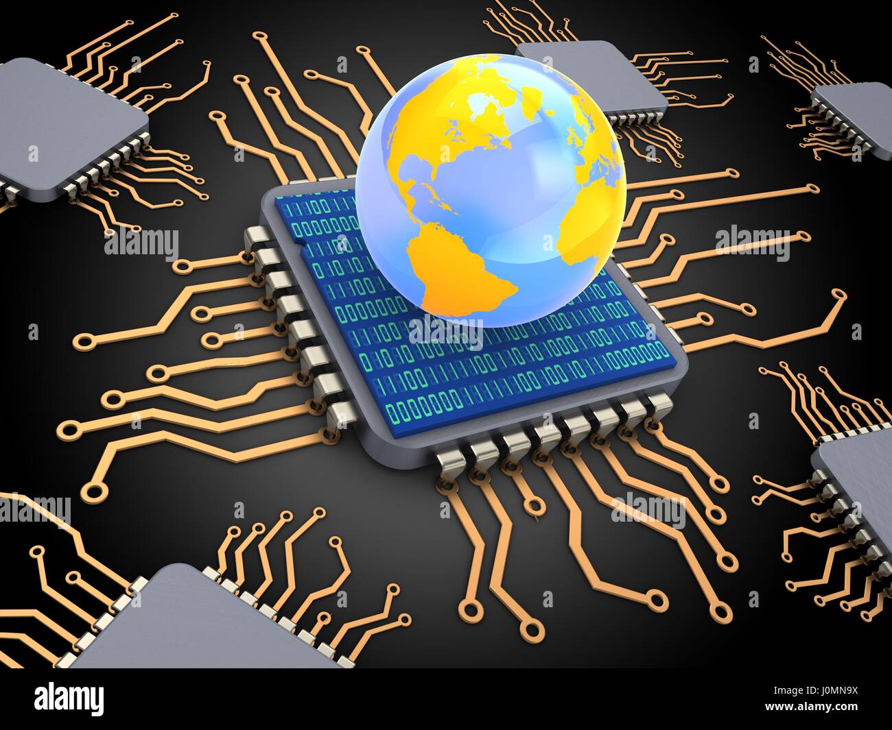 3d illustration of modern computer chip processor Stock Photo - Alamy