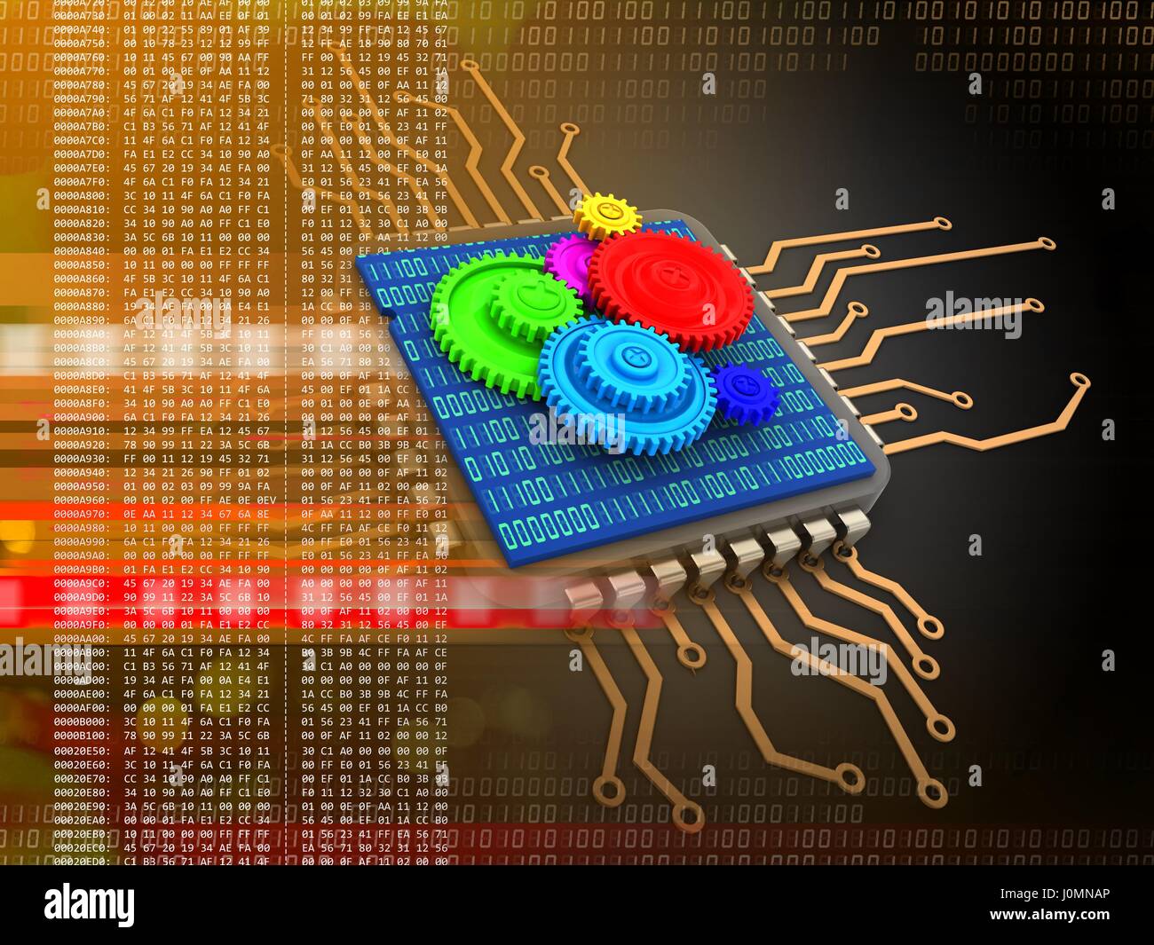 3d illustration of modern computer chip processor Stock Photo - Alamy