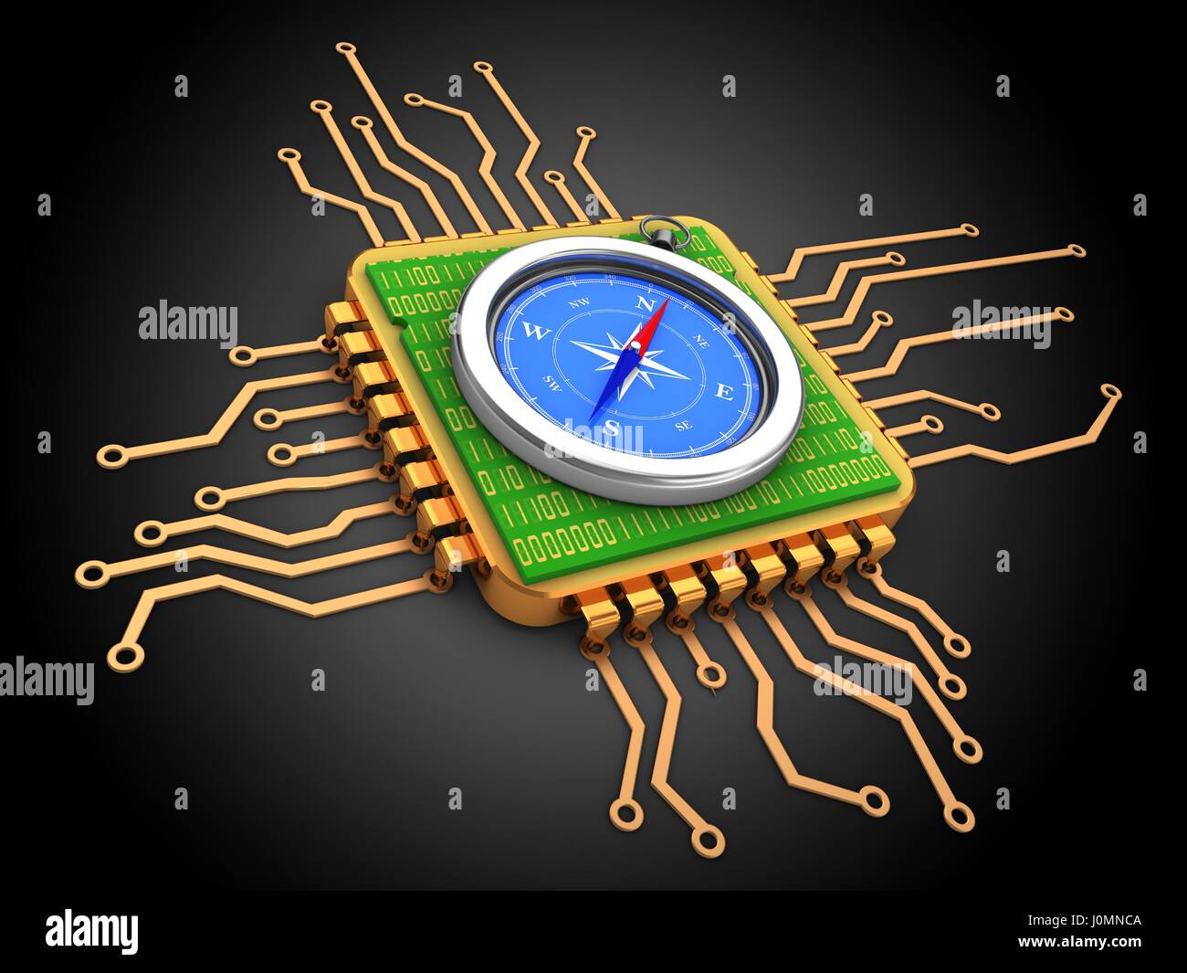 3d illustration of modern computer chip processor Stock Photo - Alamy