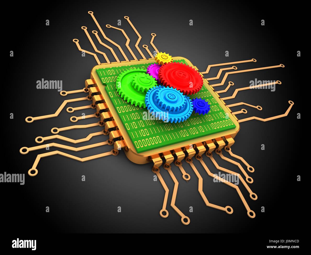 3d illustration of modern computer chip processor Stock Photo - Alamy