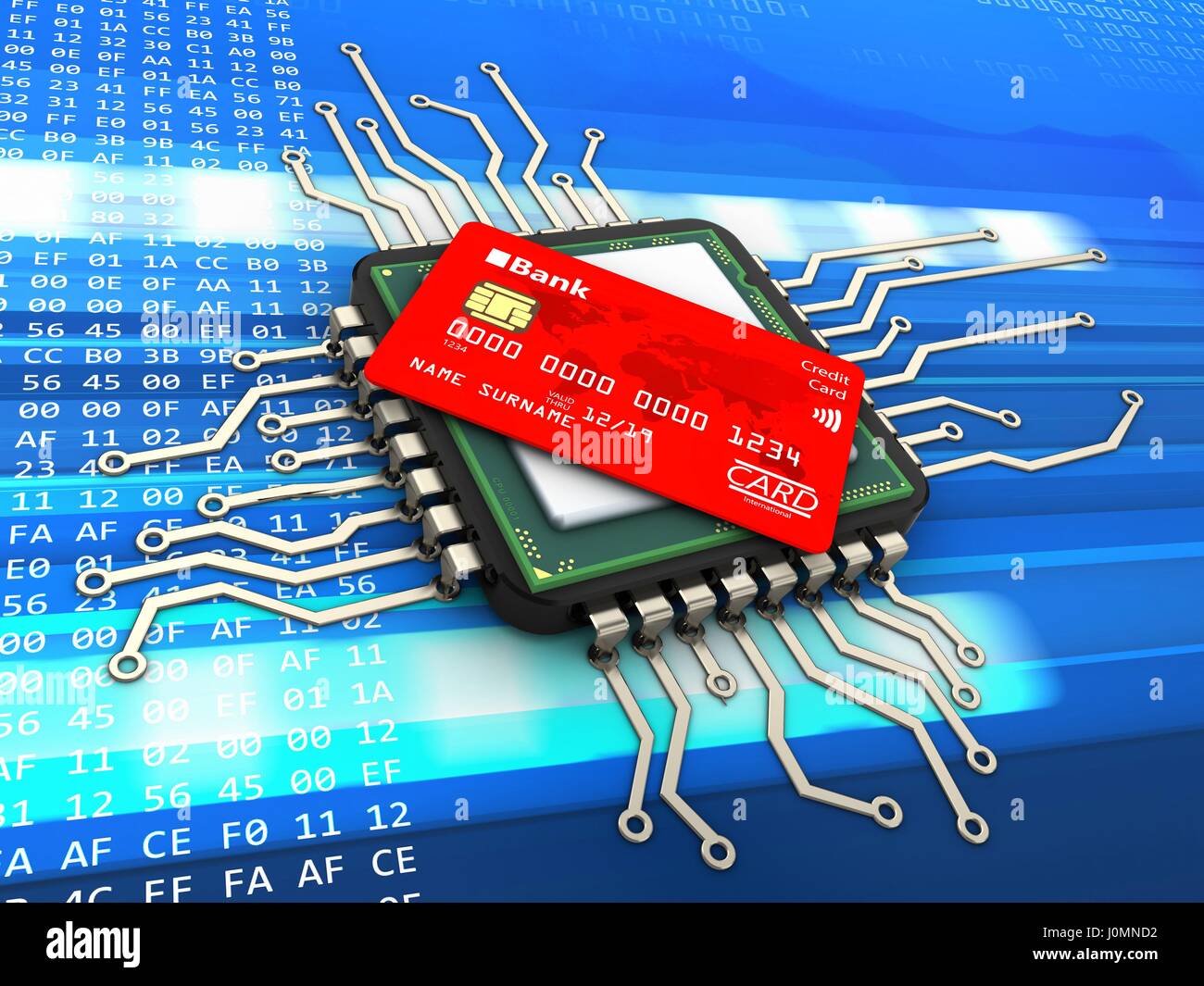 3d illustration of modern computer chip processor Stock Photo - Alamy