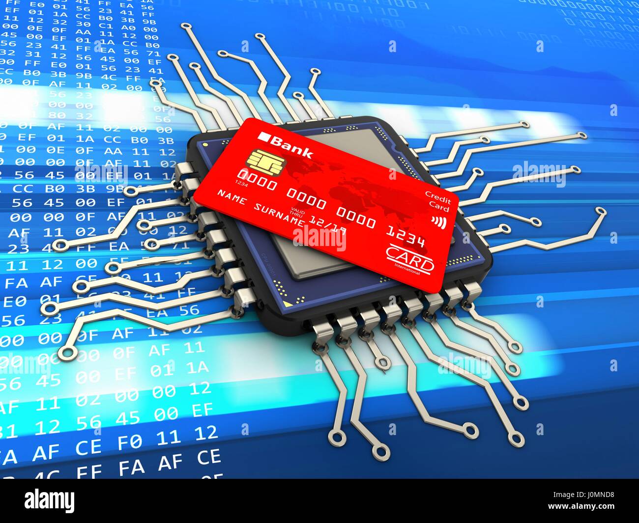3d illustration of modern computer chip processor Stock Photo - Alamy