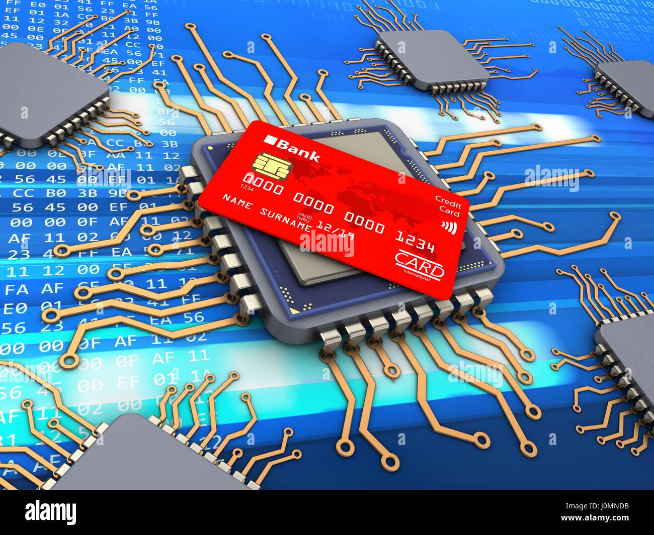 3d illustration of modern computer chip processor Stock Photo - Alamy