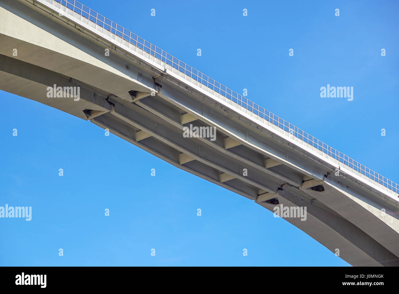the bottom of bridge . cement structure viewed from below Stock Photo ...