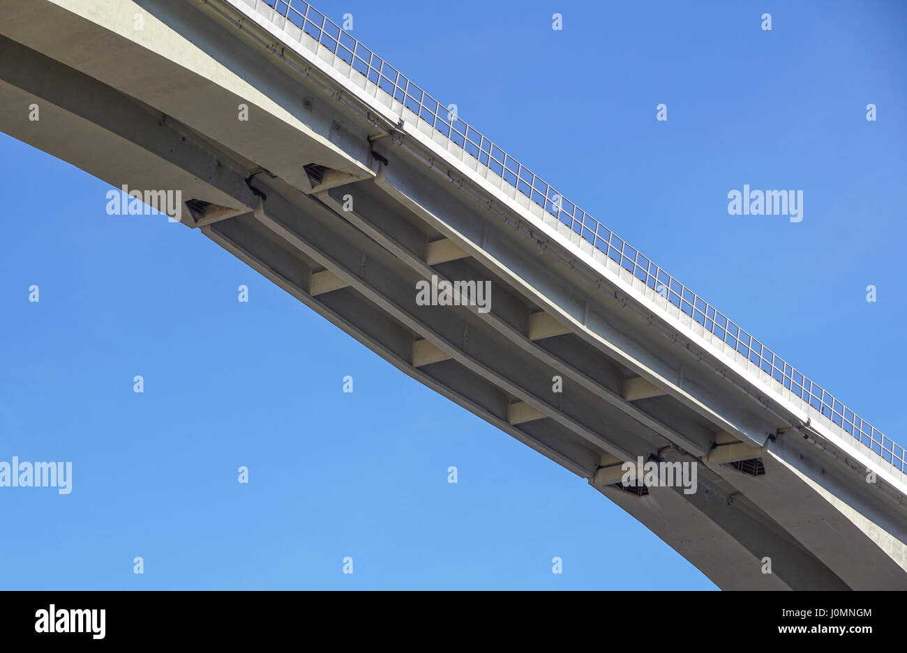 the bottom of bridge . cement structure viewed from below Stock Photo ...