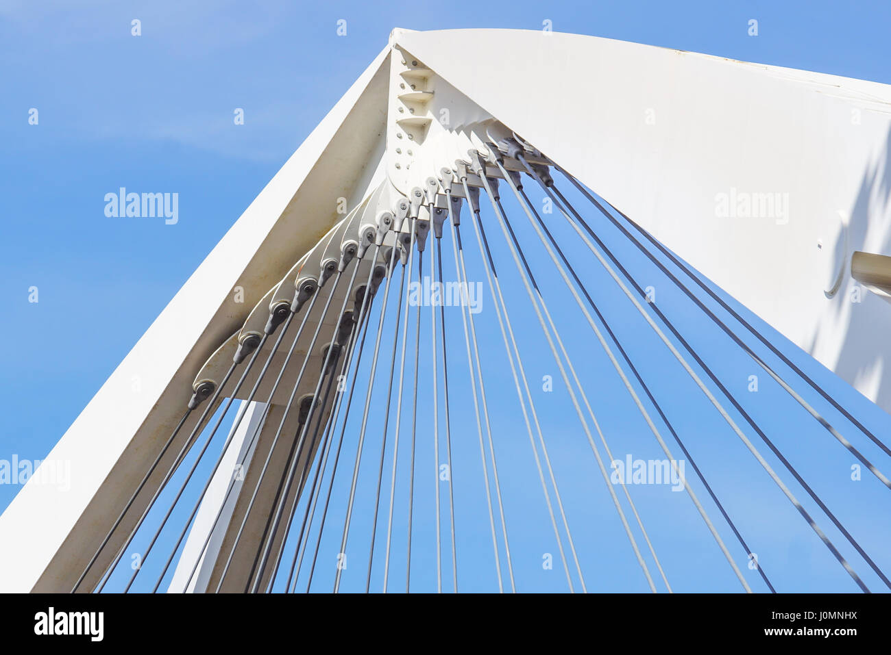 Cables and tower of the suspension bridge Stock Photo - Alamy