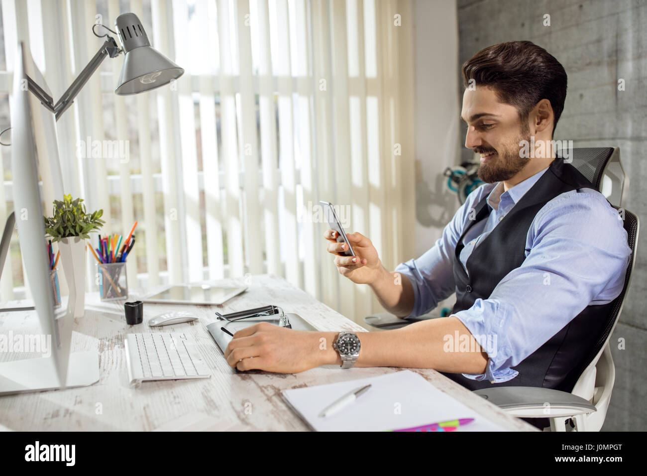 Focused graphic designer working hi-res stock photography and images ...