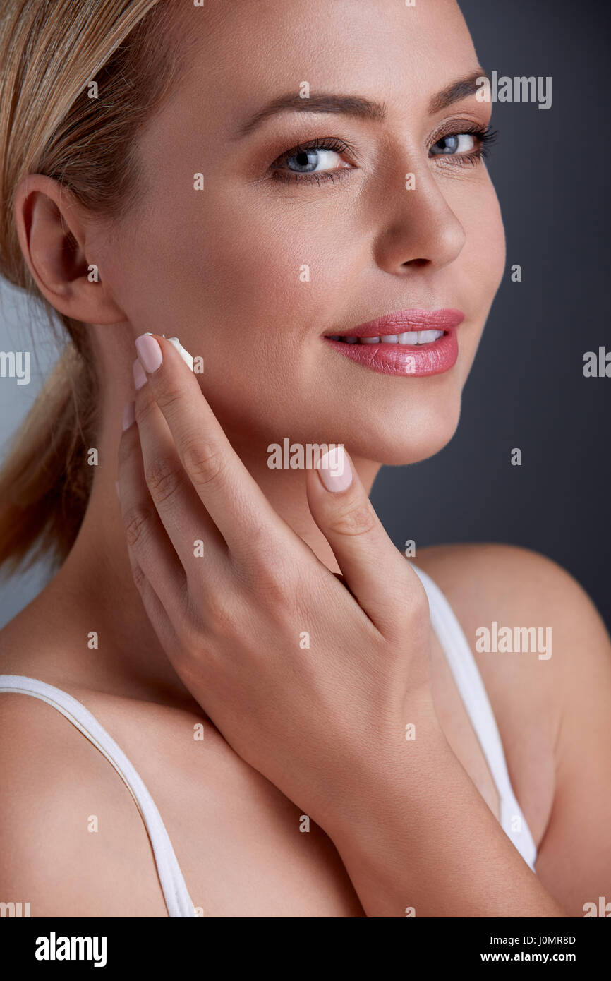 Woman body lotion rejuvenation hi-res stock photography and images - Alamy