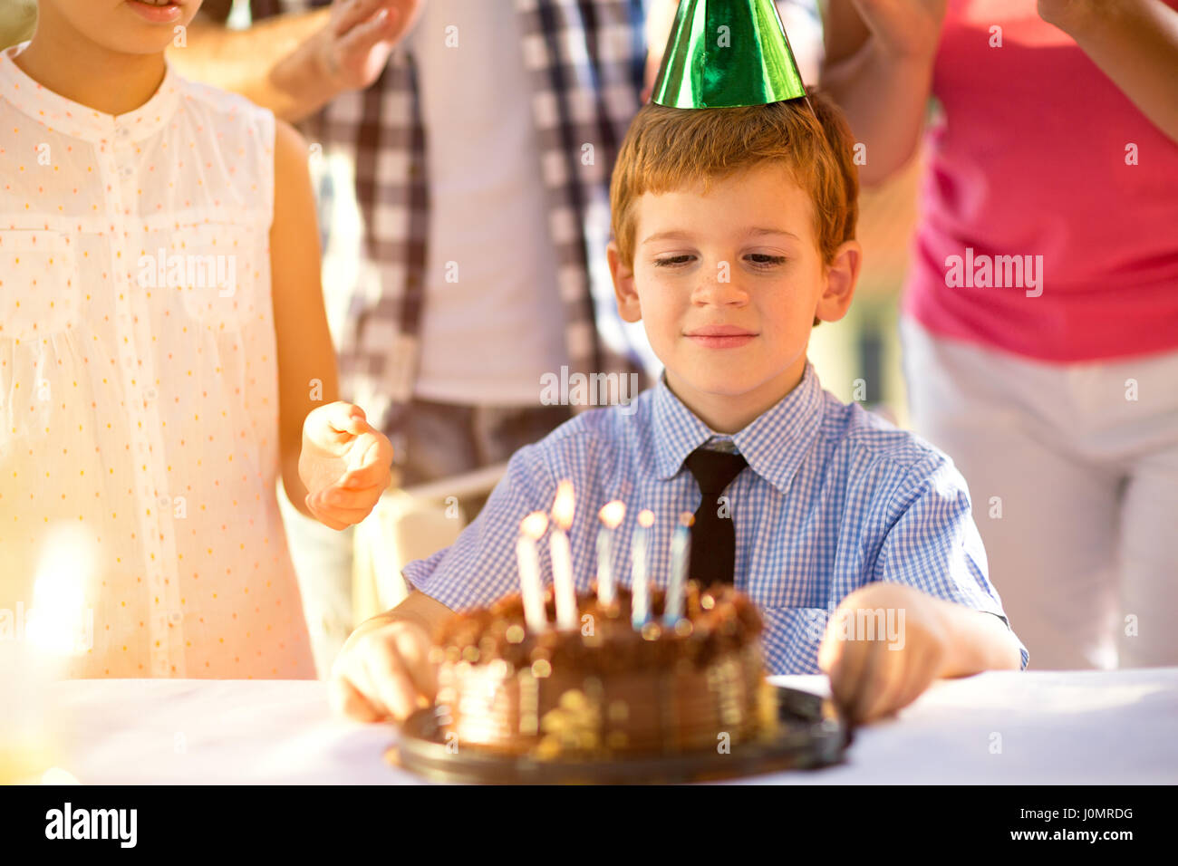 Birthday boy celebrating his birthday Stock Photo - Alamy