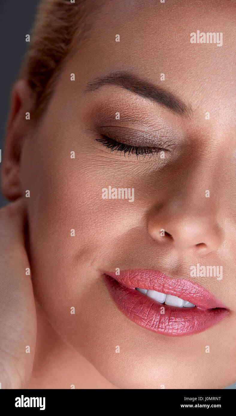 Close up of female face with healthy skin Stock Photo - Alamy