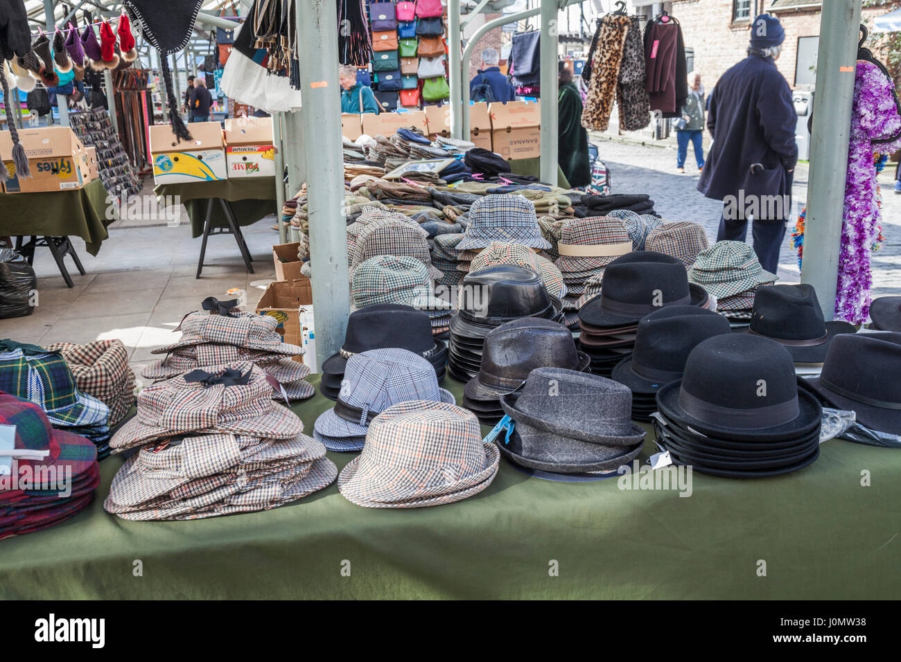 Hat stall on Shambles Market,York,England Stock Photo - Alamy
