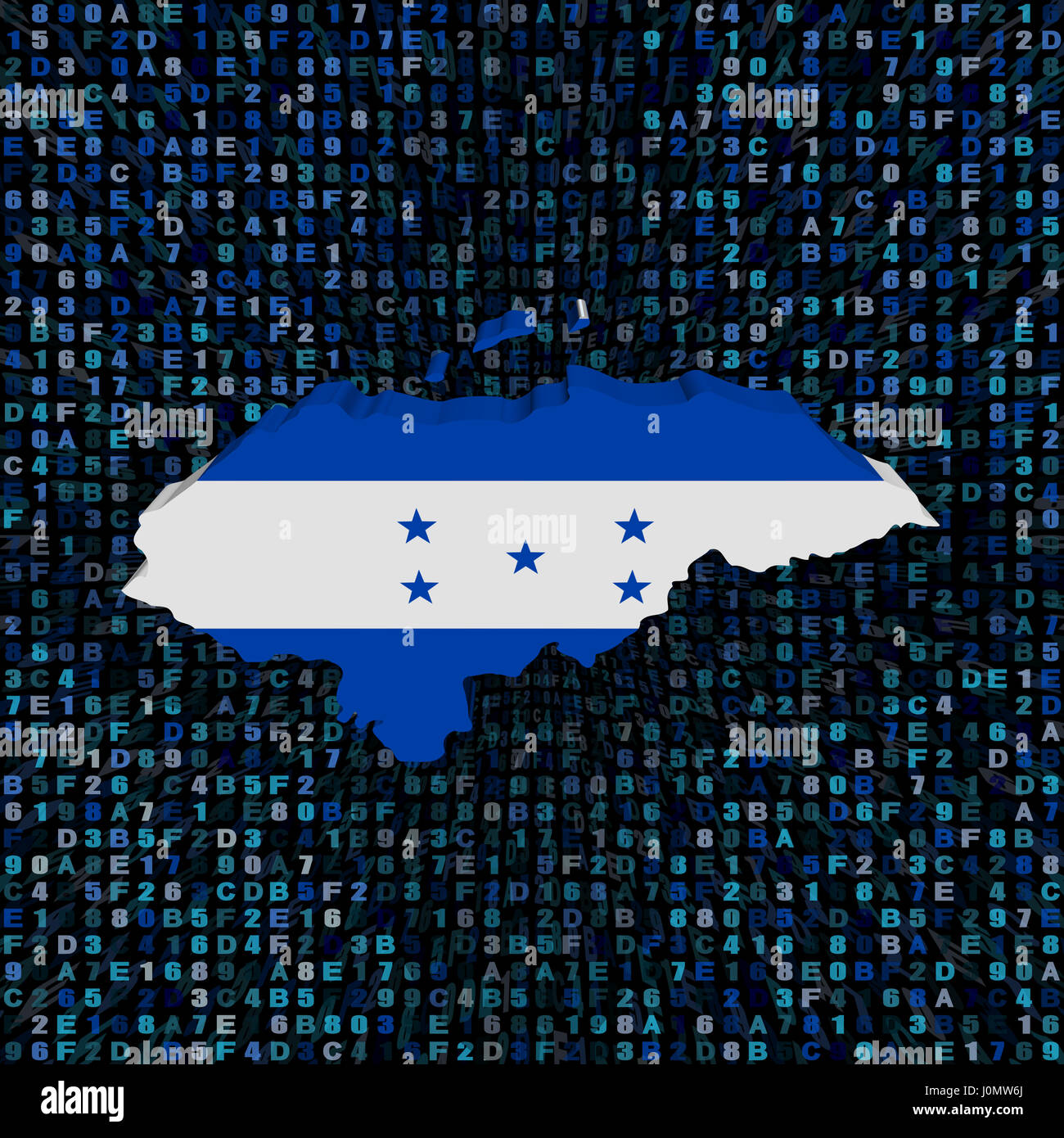 Honduras map flag on hex code illustration Stock Photo - Alamy