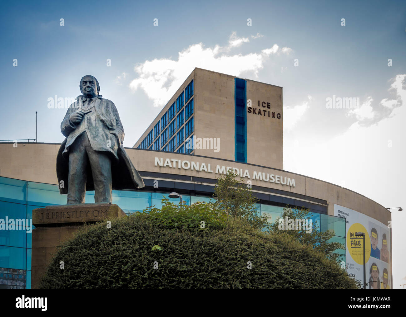 Bronze Statue of J.B. Priestley (1894-1984) outside the National Media ...