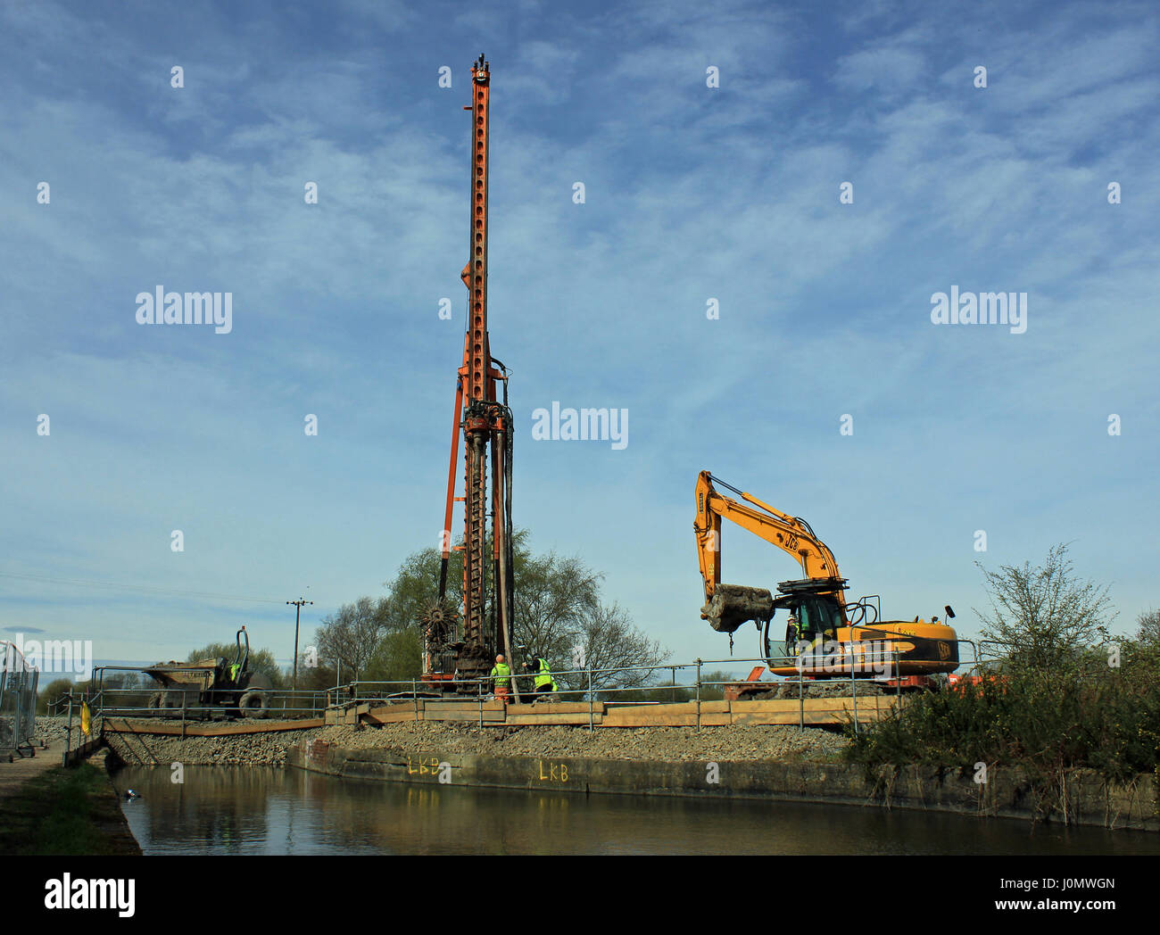 Bridge replacement works at Vicars Hall Bridge on the Bridgewater canal ...