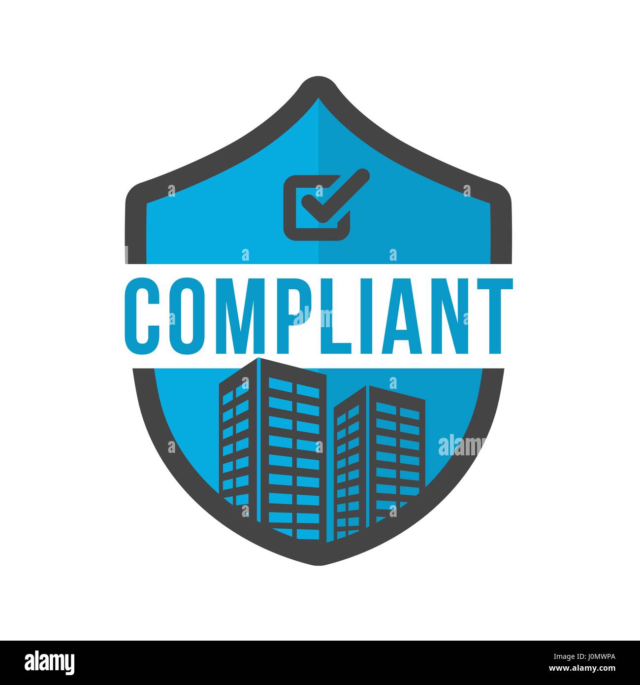 In Compliance Graphic with checkmarks and building icon set Stock ...