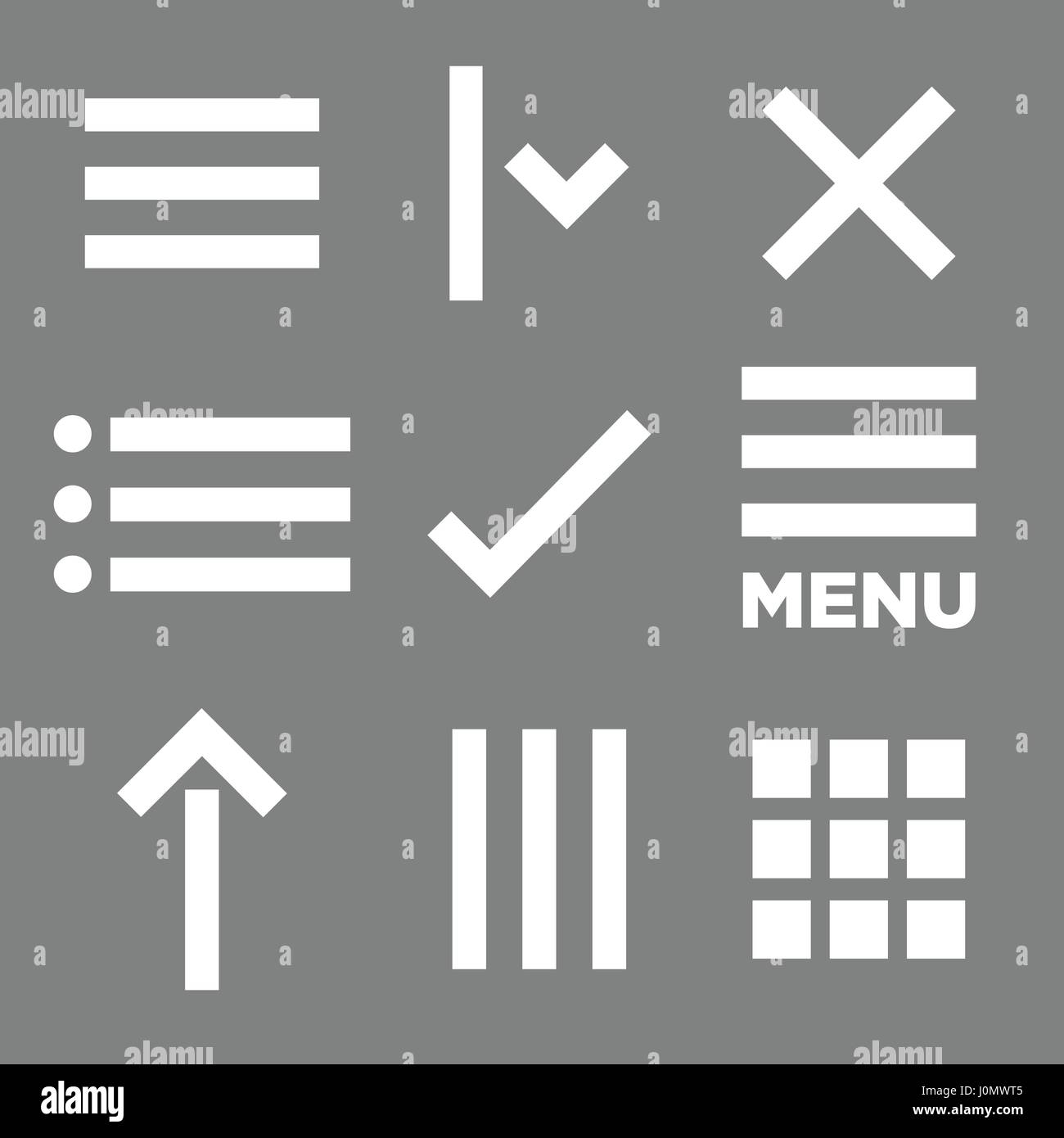 Flat Menu Icon Illustration for Website Navigation Stock Vector Image ...
