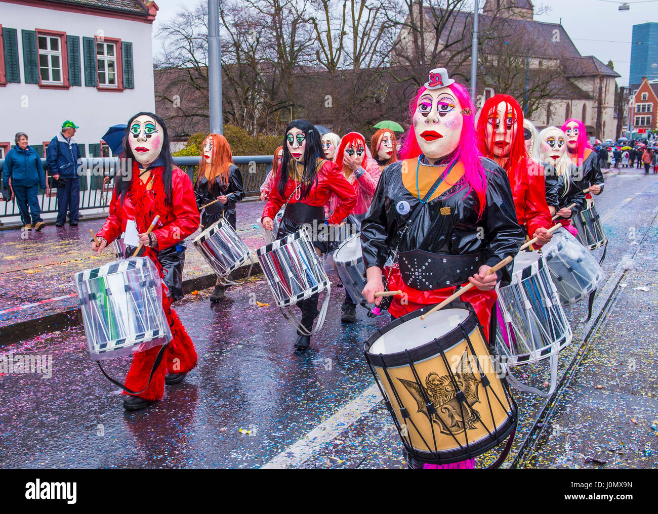Participants in the Basel Carnival in Basel , Switzerland Stock Photo ...