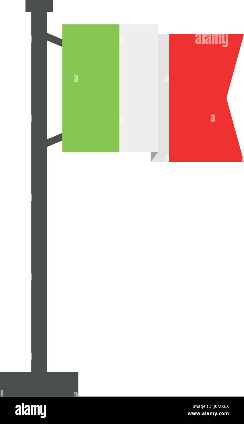 Italian flag icon illustrated on a white background in vector Stock ...