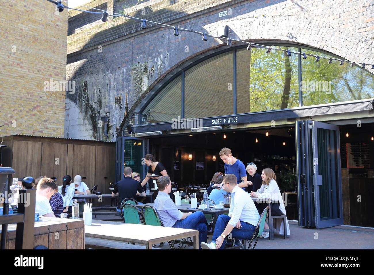 Paradise Row, bars and restaurants, Bethnal Green, E2, London Stock ...