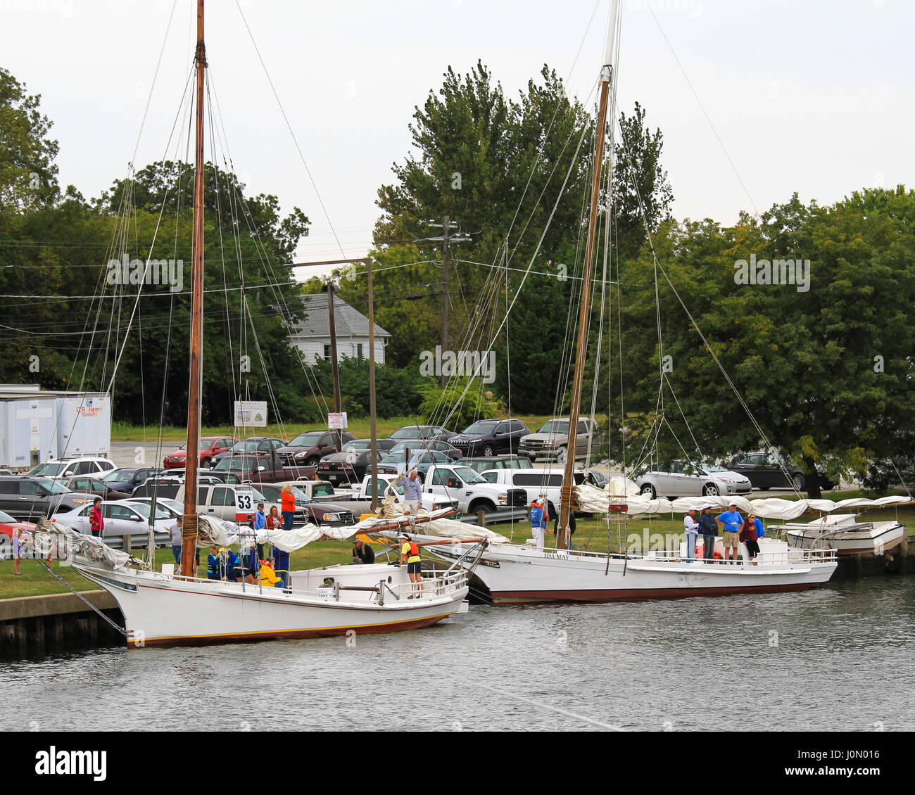 Skipjacks Helen Virginia (53) and Ida May prepare to get underway for ...
