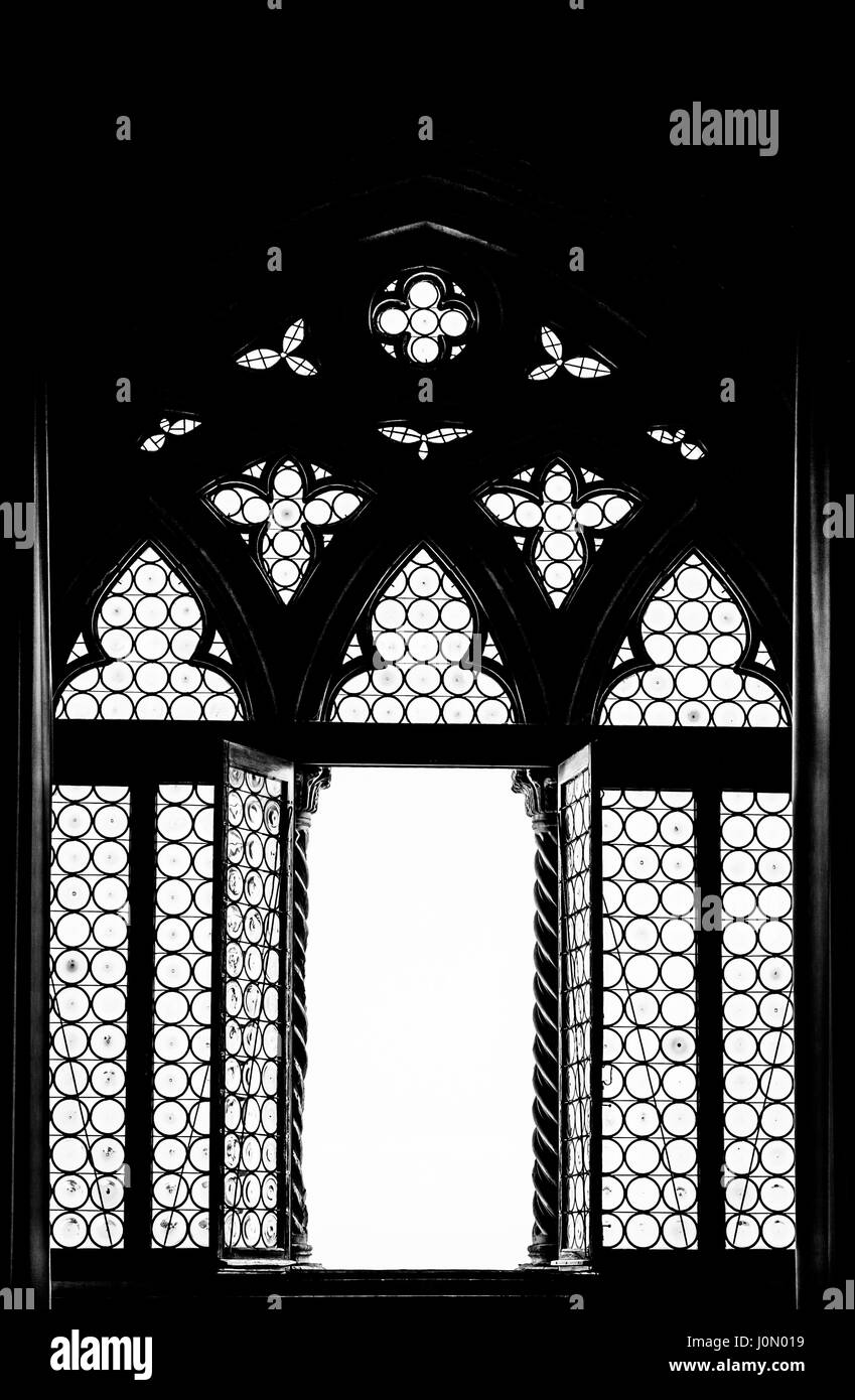 Medieval castle silhouette style Black and White Stock Photos & Images ...