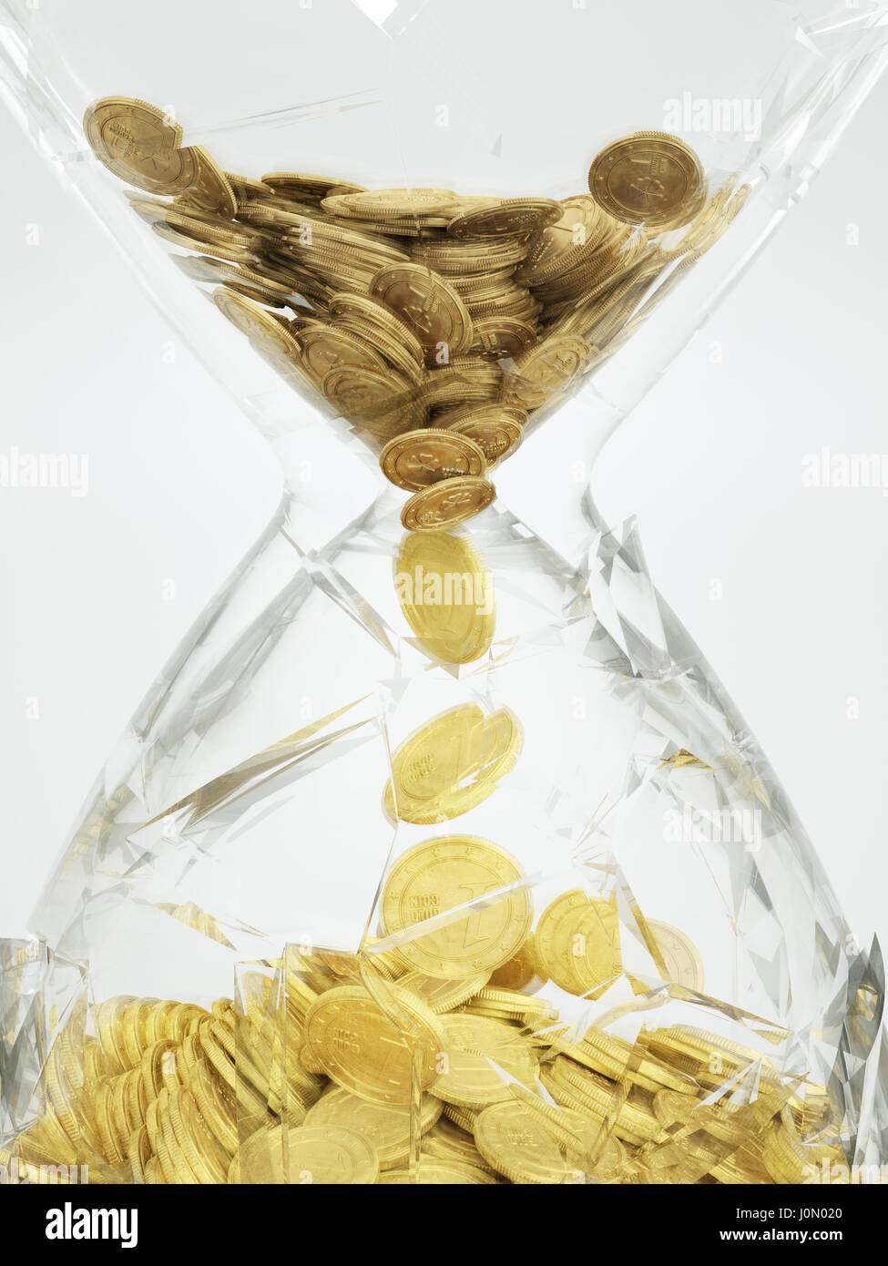 Sand turns into money - 3D rendering Stock Photo - Alamy