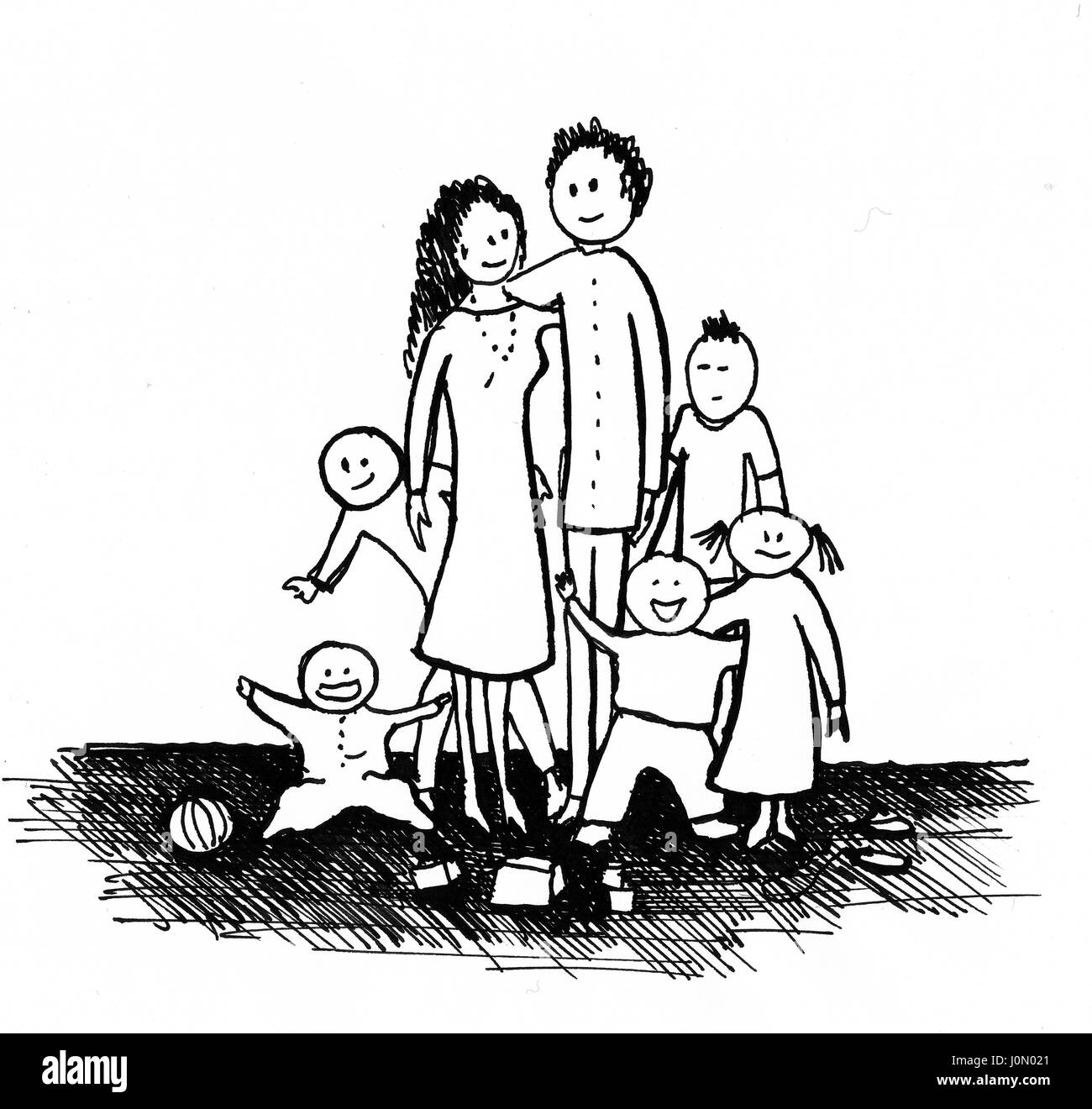 Family sketch Cut Out Stock Images & Pictures - Alamy
