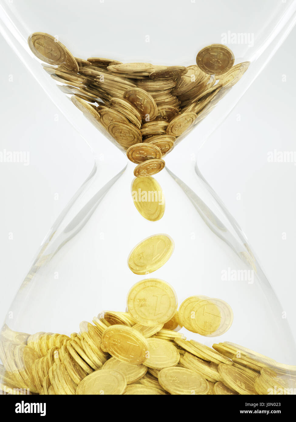 Sand turns into money - 3D rendering Stock Photo - Alamy