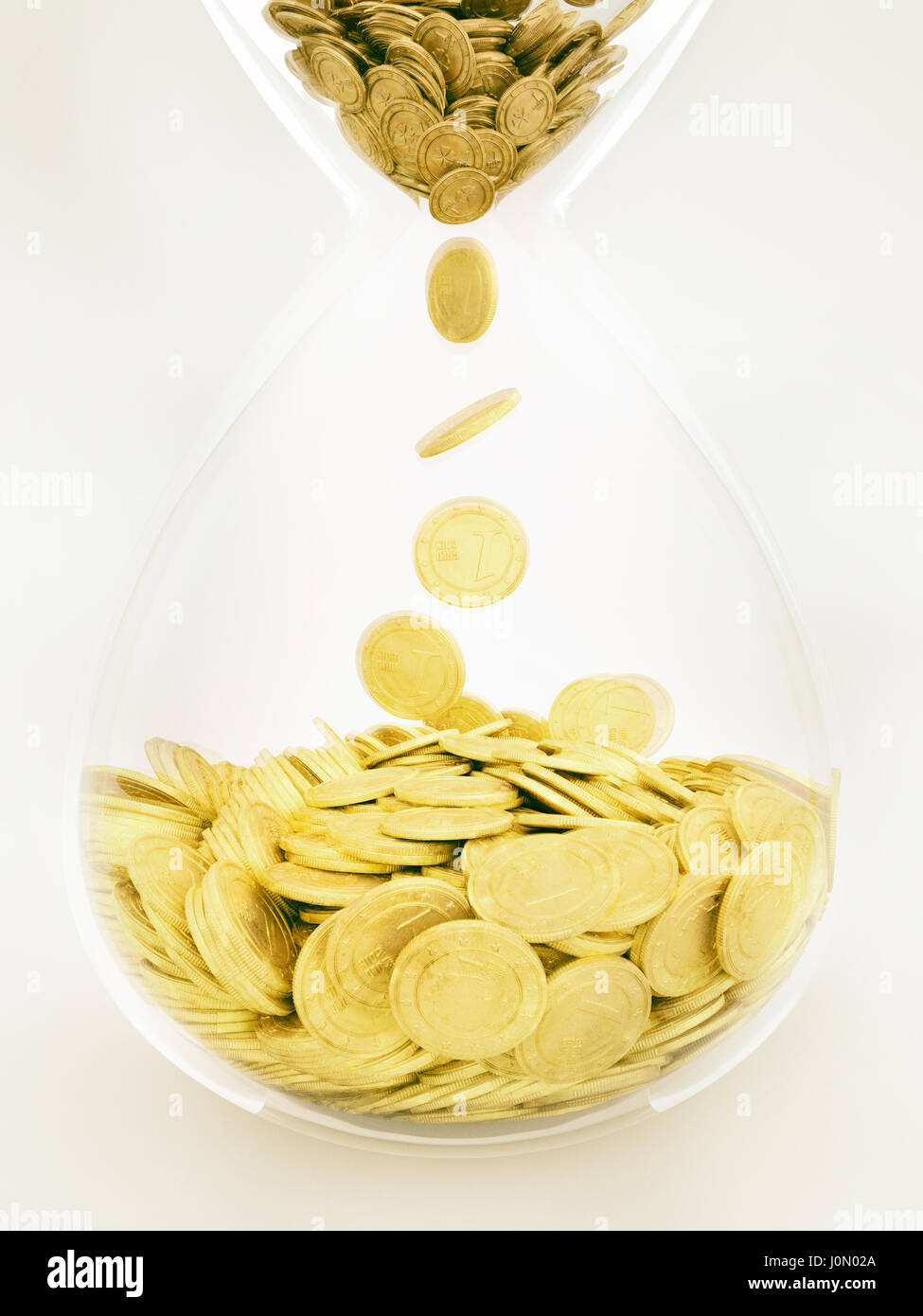 Sand turns into money - 3D rendering Stock Photo - Alamy