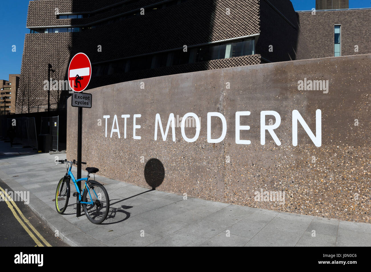 Graffiti on a No Entry street sign outside The Switch House a ten ...