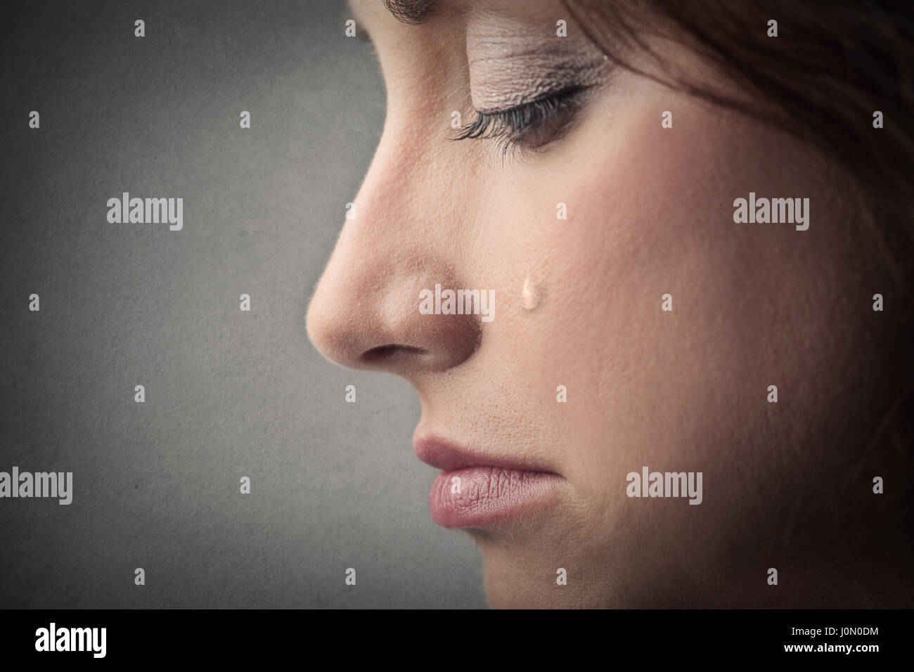 Closeup woman crying hi-res stock photography and images - Alamy