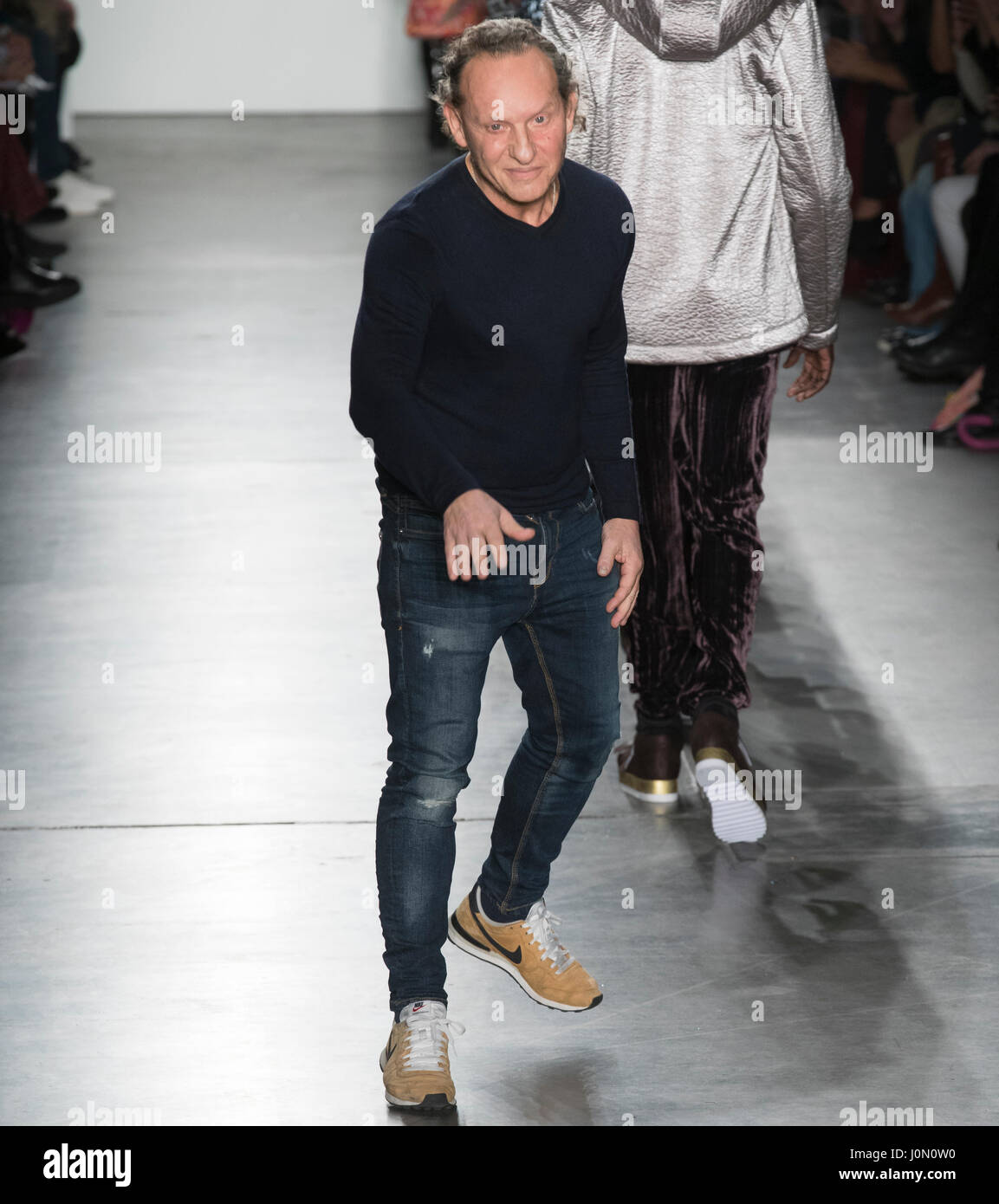 NEW YORK, NY - FEBRUARY 12, 2017: Designer Custo Dalmau walks the ...