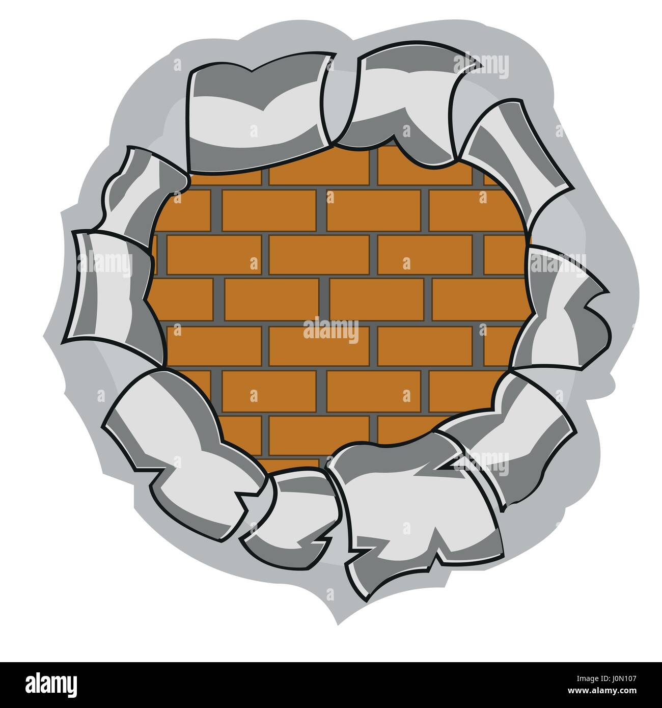 Hole and brick wall Stock Vector Image & Art - Alamy
