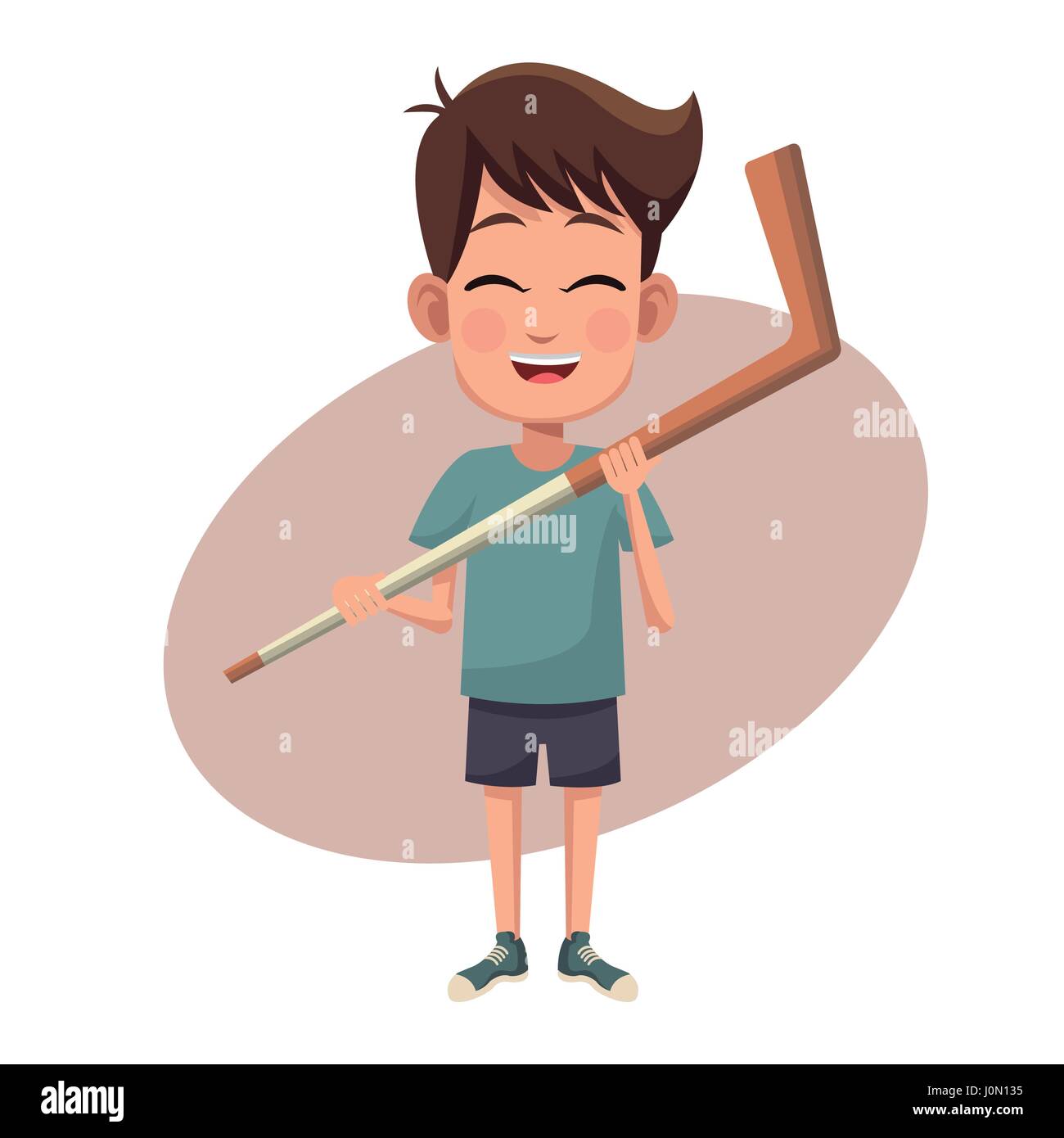 boy sport stick hockey image Stock Vector Image & Art - Alamy