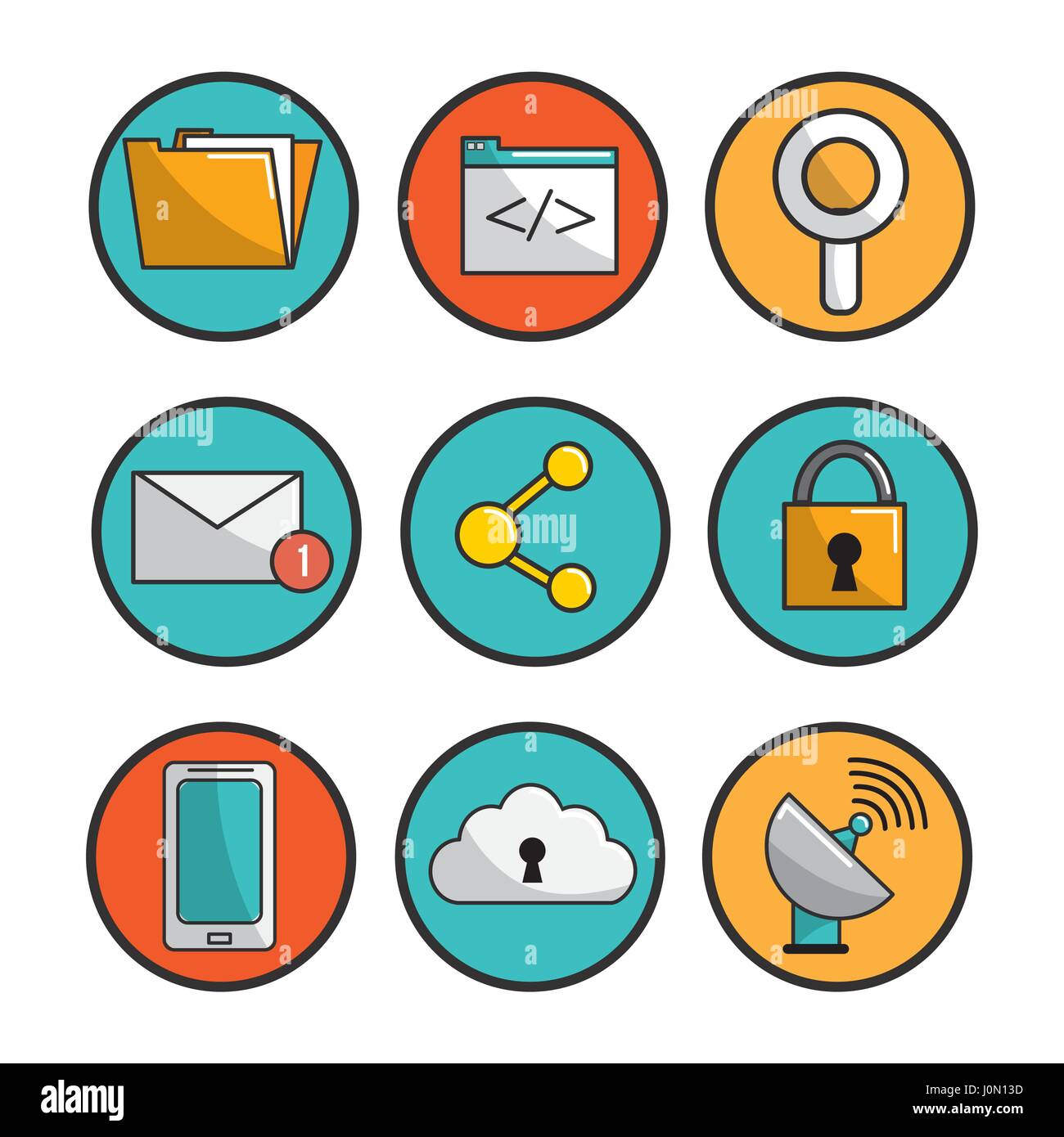 Web cloud services icons Cut Out Stock Images & Pictures - Alamy