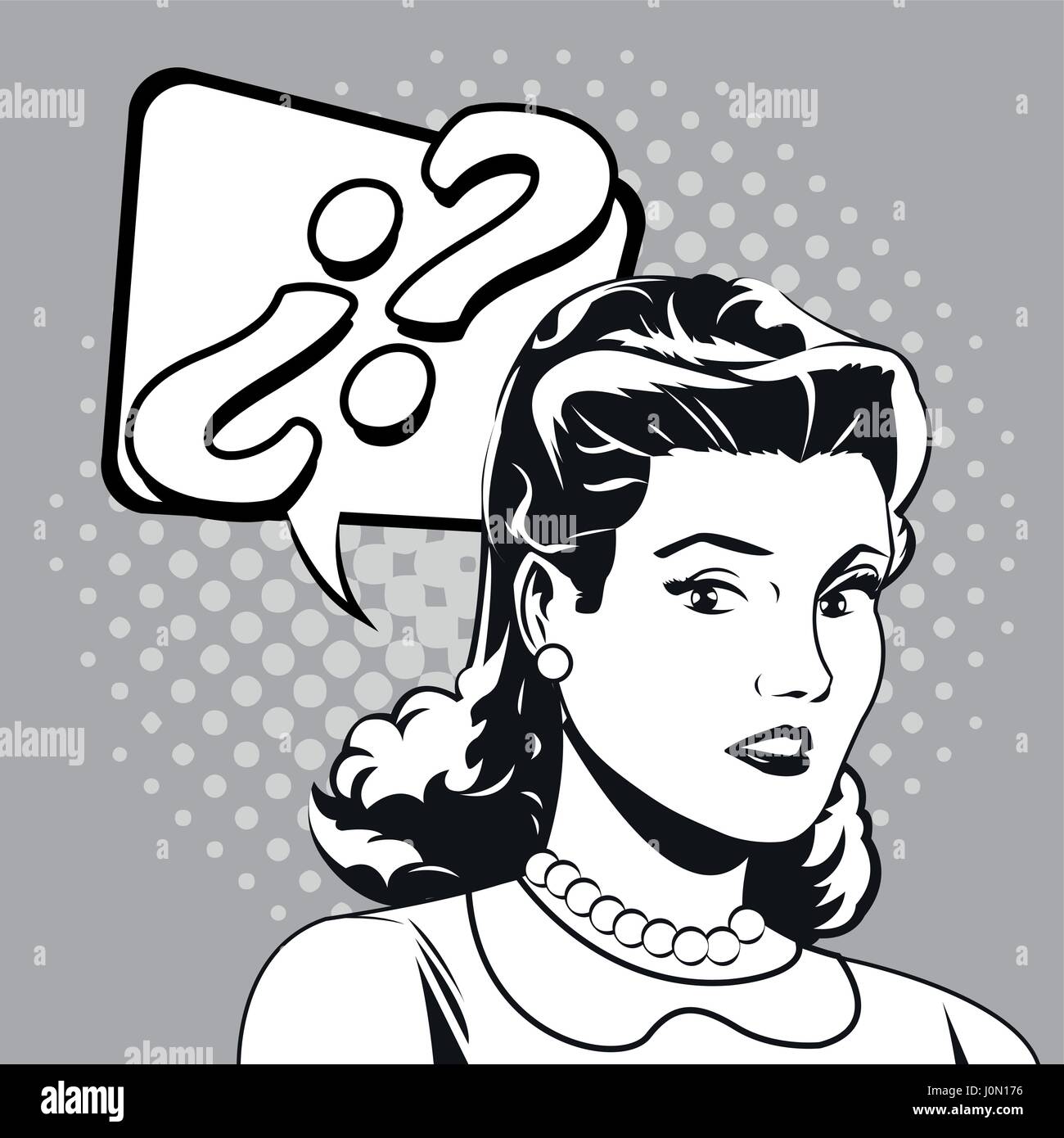 Cartoon woman question speech Stock Vector Images - Alamy