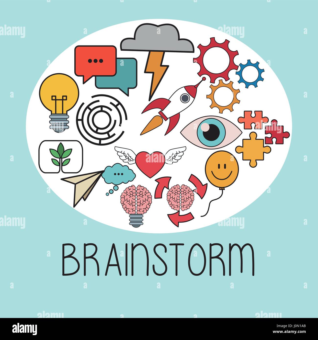 brainstorm thinking idea strategy image Stock Vector Image & Art - Alamy