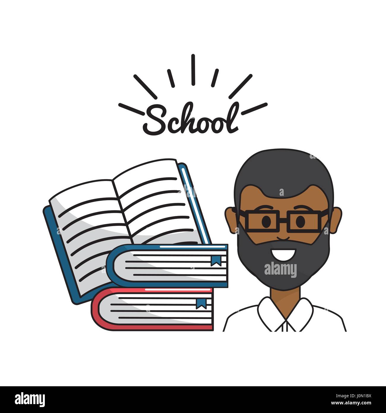 teacher with open notebook and books Stock Vector Image & Art - Alamy