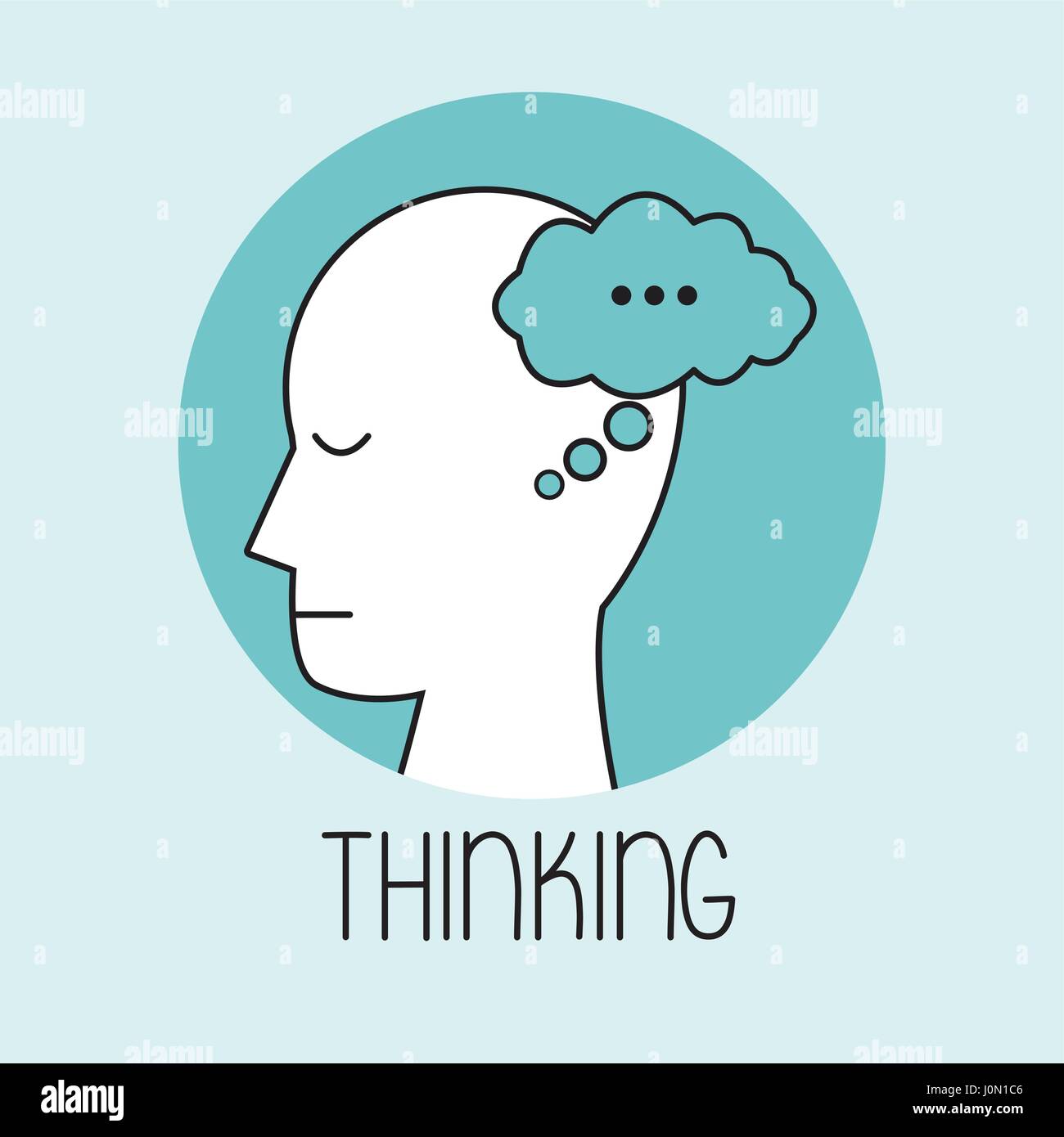 profile human head thinking Stock Vector Image & Art - Alamy