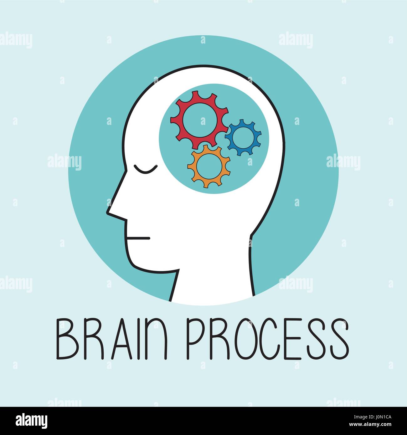profile human head brain process Stock Vector Image & Art - Alamy