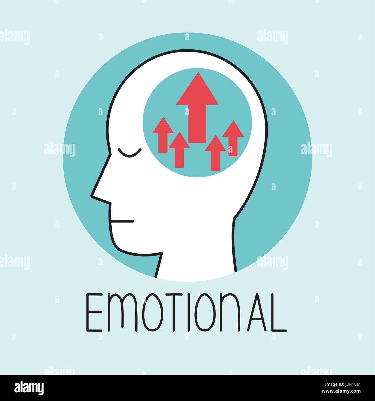 profile human head emotional brain Stock Vector Image & Art - Alamy